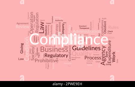 Word cloud background concept for Compliance. Business agency policy ...
