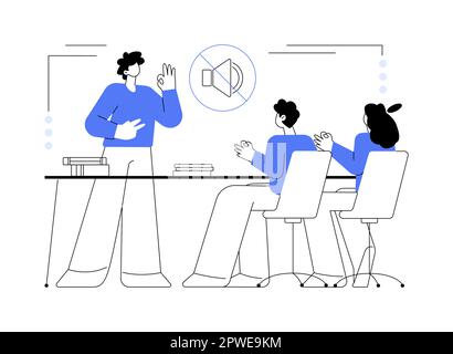 Sign language tutor isolated cartoon vector illustration Stock Vector ...