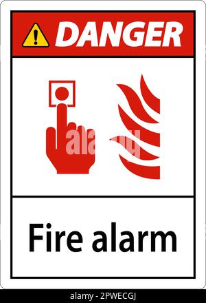 Press fire alarm sign. Fire exit Emergency signs and symbols Stock ...