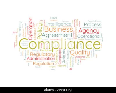 Word cloud background concept for Compliance. Business agency policy ...