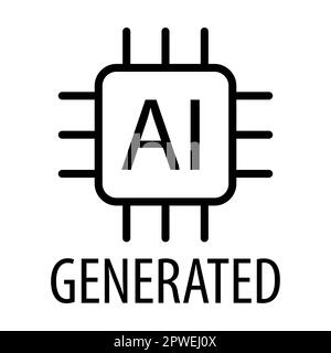 Artificial intelligence generated icon vector AI sign for graphic ...