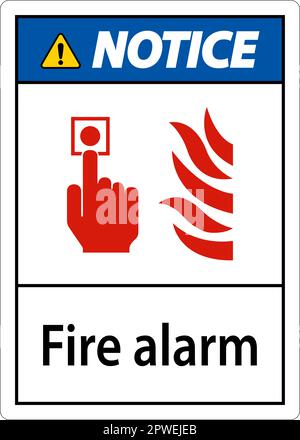 Press fire alarm sign. Fire exit Emergency signs and symbols Stock ...