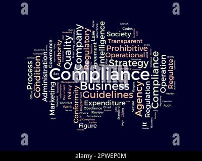 Word cloud background concept for Compliance. Business agency policy ...