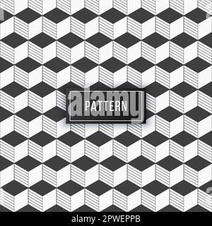 Vector Seamless Isometric Hexagonal Cube Structure Vintage Pattern ...