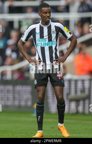 Alexander Isak #14 of Newcastle United reacts during the UEFA Champions ...