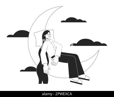 Sleep hygiene outline icon. Monochrome simple sign from mental health ...