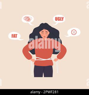 Anorexia eating disorder. Loss of appetite, mental and body problem ...