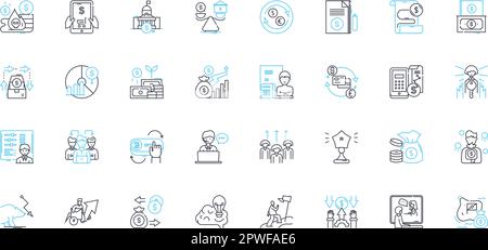 Property tax linear icons set. Assessment, Appraisal, Deduction ...