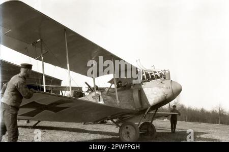 The Albatros D VII, a German World War I fighter from 1917, powered by a 200 hp Benz 3Vb engine ...