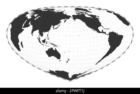 Vector world map. Bottomley projection. Plain world geographical map ...