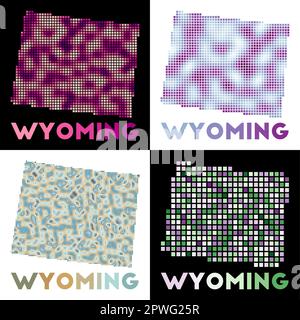 Wyoming map. Map of Wyoming in dotted style. Borders of the US state ...