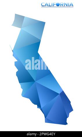California state map polygonal illustration made of lines and dots ...