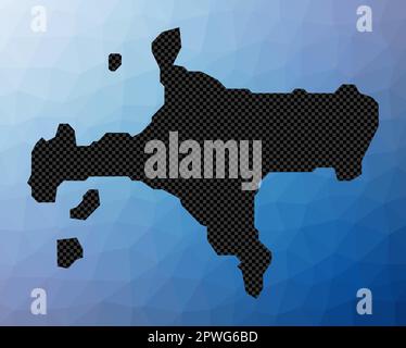 Vector polygonal Ko Mak map. Vibrant geometric island in low poly style ...
