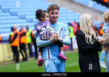 Coventry City's Josh Eccles and family on the pitch at the end of the ...