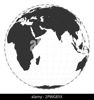 Vector world map. Orthographic projection. Plain world geographical map ...