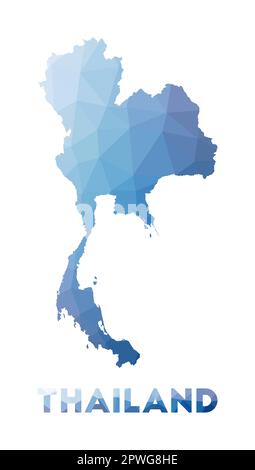 Map of Thailand. Low poly illustration of the country. Geometric design ...