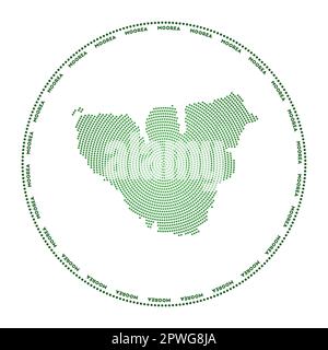 Moorea icon. Round logo with island map and title. Stylish Moorea badge ...