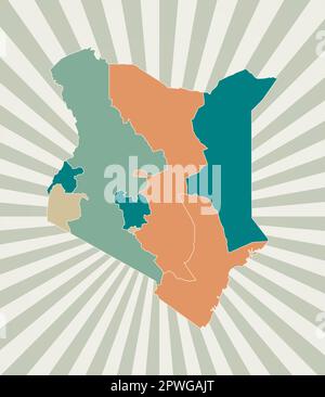 Journey to Kenya, illustration with a map of Kenya. Background with ...