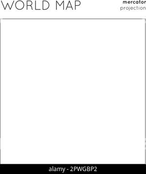 Map of The World. Hammer projection. Globe with latitude and longitude ...