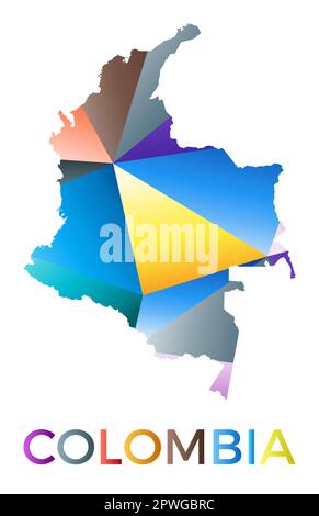 Colombia map shape, travel web flat concept icon symbol vector ...