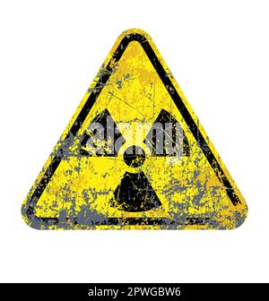 trefoil radiation radioactive nuclear warning symbol in yellow circle ...