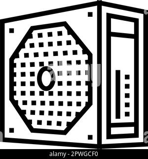 power supply gaming pc line icon vector illustration Stock Vector Image ...