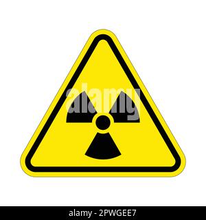 trefoil radiation radioactive nuclear warning symbol in yellow circle ...