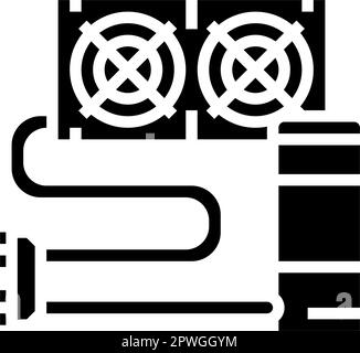 liquid cooling gaming pc glyph icon vector illustration Stock Vector ...