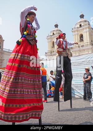 Lima, Peru. 30th Apr, 2023. Dancers performing the traditional ...