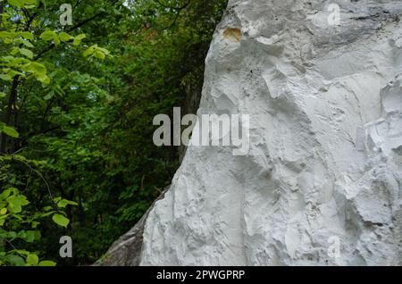 Chalk mining limestone quarry. Opencast mining chalk surface with dry ...