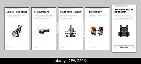 crime scene police evidence onboarding mobile vector. murder criminal ...