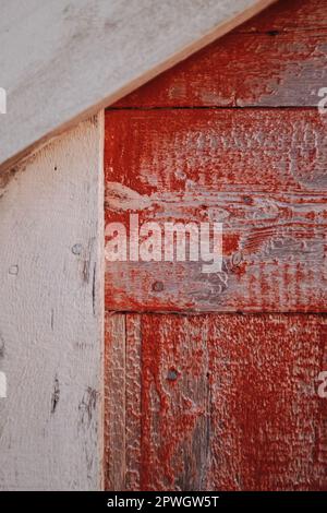 Details of Tiny red wooden cabin in a sunset light Stock Photo - Alamy