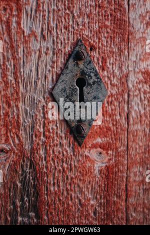 Details of Tiny red wooden cabin in a sunset light Stock Photo - Alamy