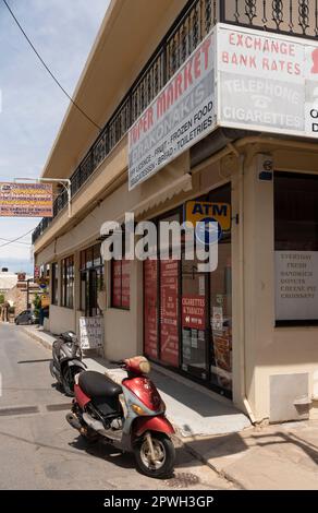 Malia, Crete, Greece, EU. 2023. Cannabis CBD sold here sign on a ...