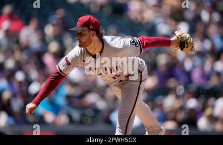 Arizona Diamondbacks starting pitcher Ryne Nelson (19) in the first inning of a baseball game ...