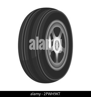 Disk and tire side view. Cartoon vector illustration of rubber tire ...