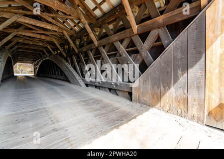 Historic Livingston Manor Van Tran Flat wooden covered bridge in the ...