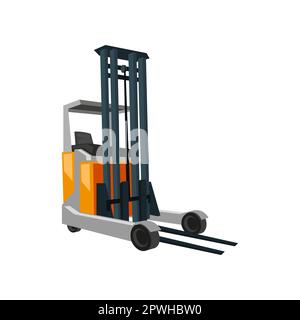 Modern reach truck reaching high cartoon illustration Stock Vector ...
