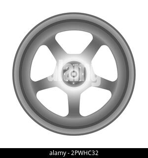 Disk and tire side view. Cartoon vector illustration of rubber tire ...