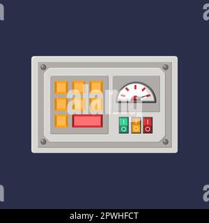 Control panel with buttons and dial cartoon illustration Stock Vector ...
