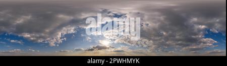 sunset skydome with evening clouds as seamless hdri 360 panorama view ...