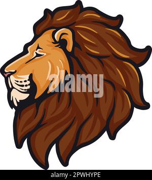 Lion Head Vector Illustration. Colour and BW Stock Vector Image & Art ...