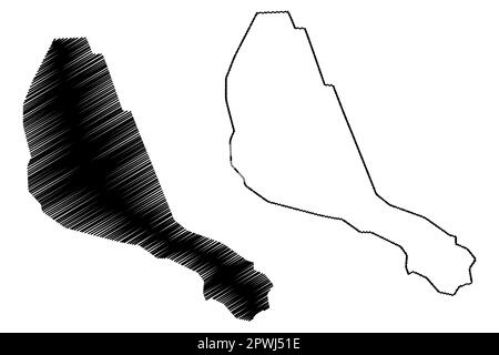 Lake Sawa (Republic of Iraq) map vector illustration, scribble sketch ...