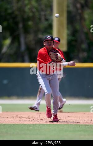 Team Canada 18u third baseman Myles Naylor (34) during an extended ...