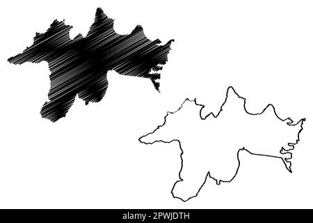 Lake Shanti Sagara (Republic of India) map vector illustration ...