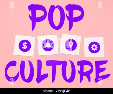 Text caption presenting Pop Culture, Word for describes the lifestyle ...