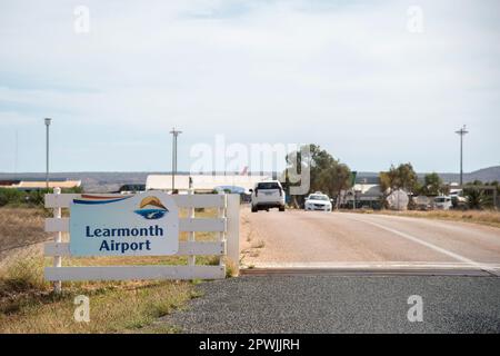 A general view of Exmouth town sign on Minilya-Exmouth Road in Exmouth ...