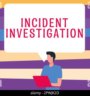 Text caption presenting Incident Investigation. Word for responsible for the integrity of the ...