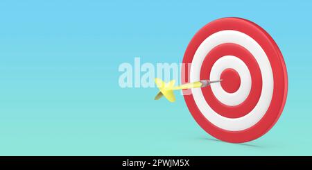 Dart pointing on center of dartboard Stock Photo - Alamy