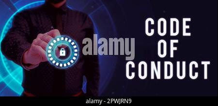 Conceptual display Code Of Conduct, Business concept Ethics rules moral ...